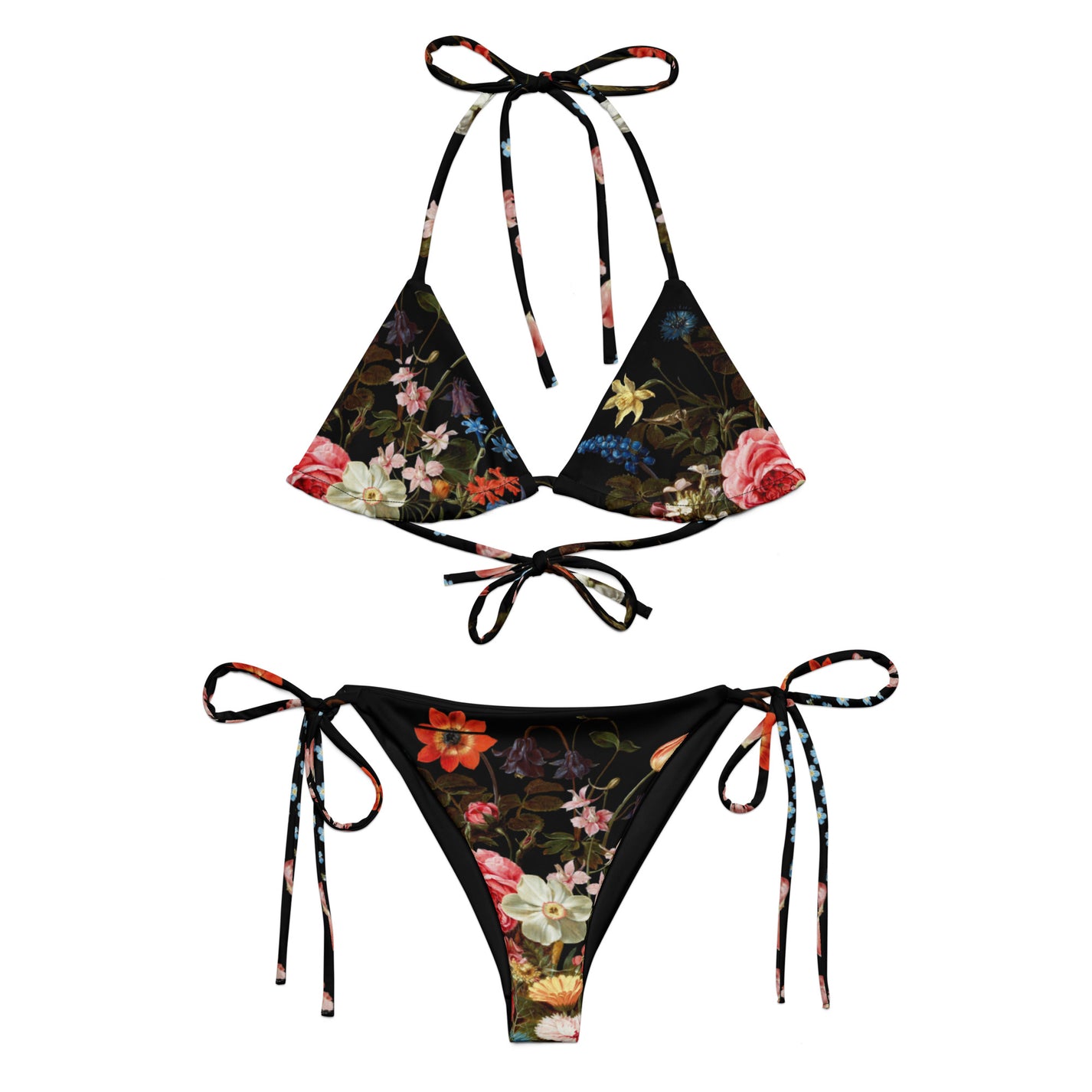 Botanical Bliss Print Recycled String Bikini – Formula S7